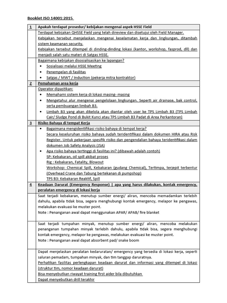 Kebijakan HSSE dan Pengelolaan Limbah B3 | PDF