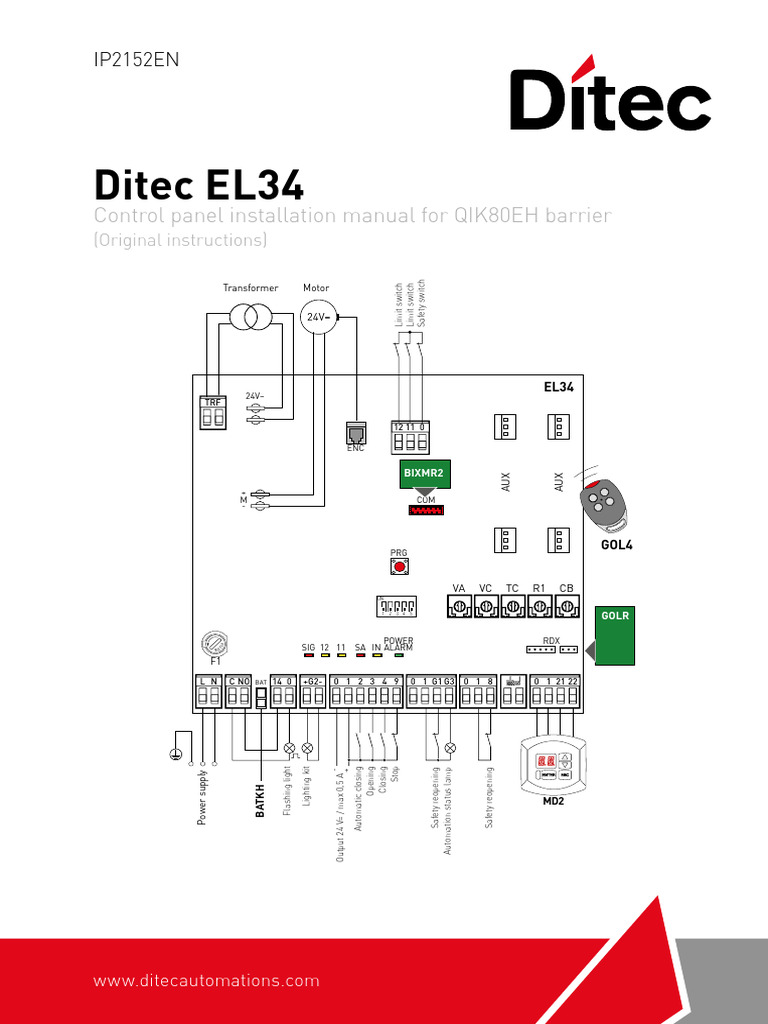 En - Ditec EL34 Technical Manual | PDF | Power Supply | Radio