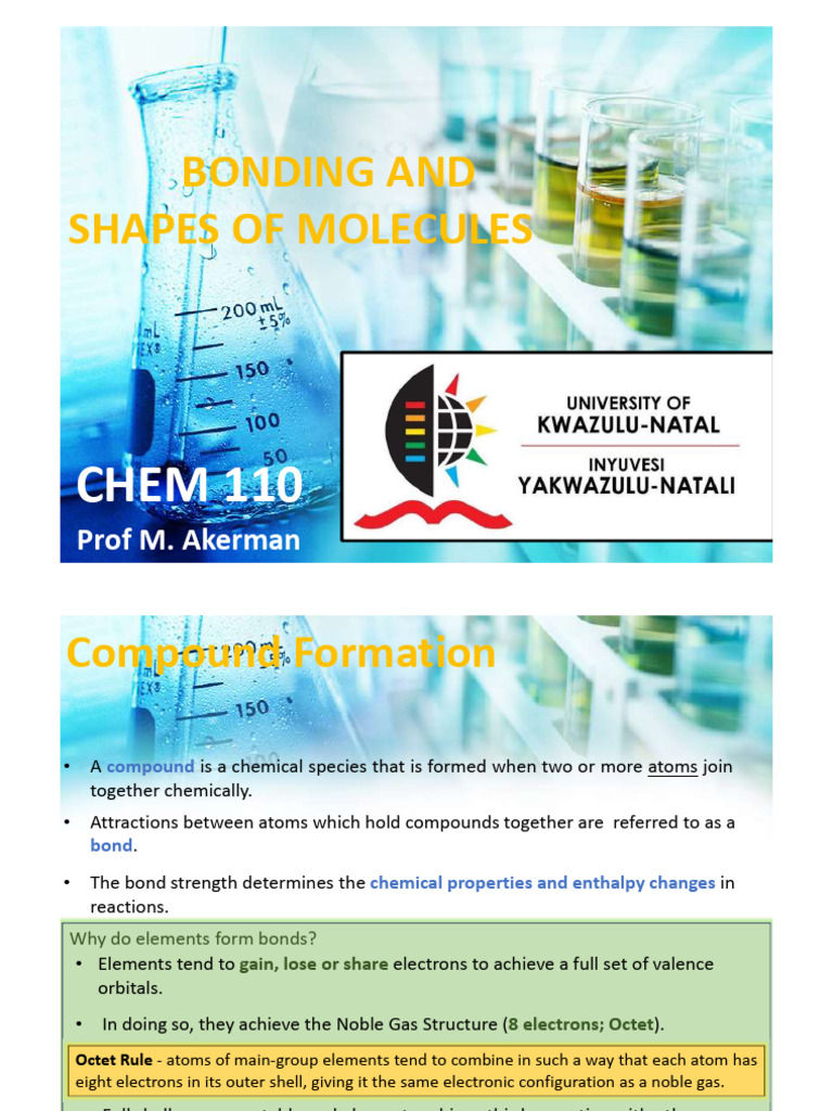 Bonding and Shapes of Molecules Slides | PDF | Chemical Polarity ...