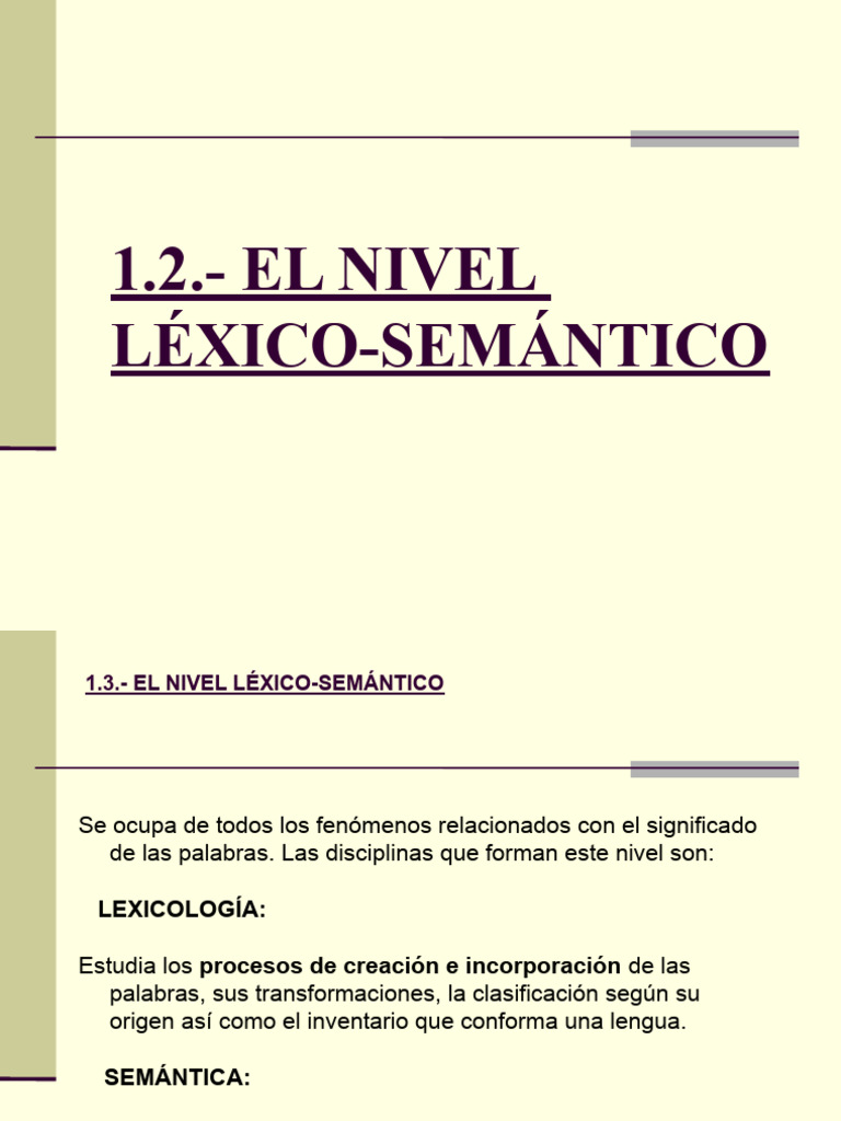 11 Sesion Comunicacion Lingistica Nivel Semantico | PDF | Palabra | Léxico