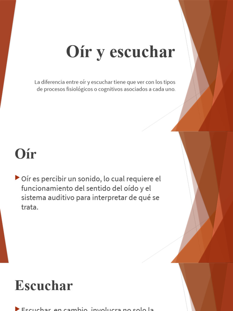 Oir y Escuchar | PDF | Escuchando | Atención