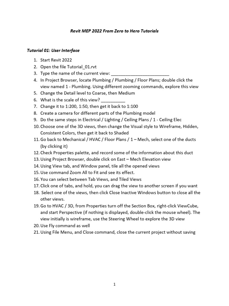 Tutorials Revit MEP | PDF | Duct (Flow) | Autodesk Revit