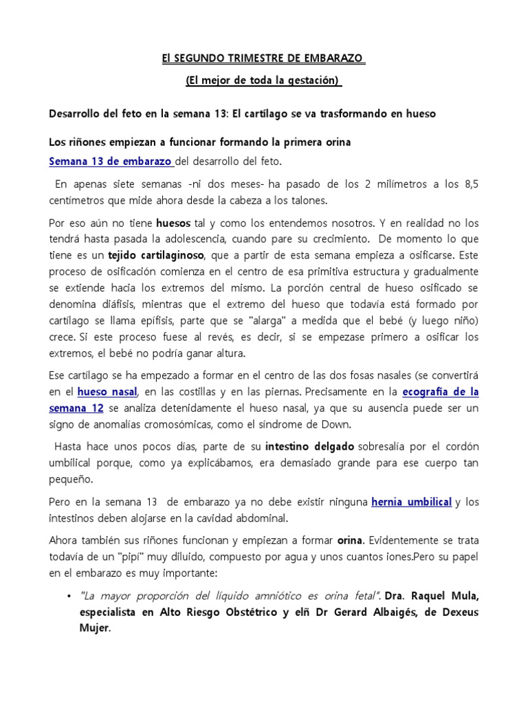 Desarrollo Fetal en el Segundo Trimestre | PDF | Feto | El embarazo