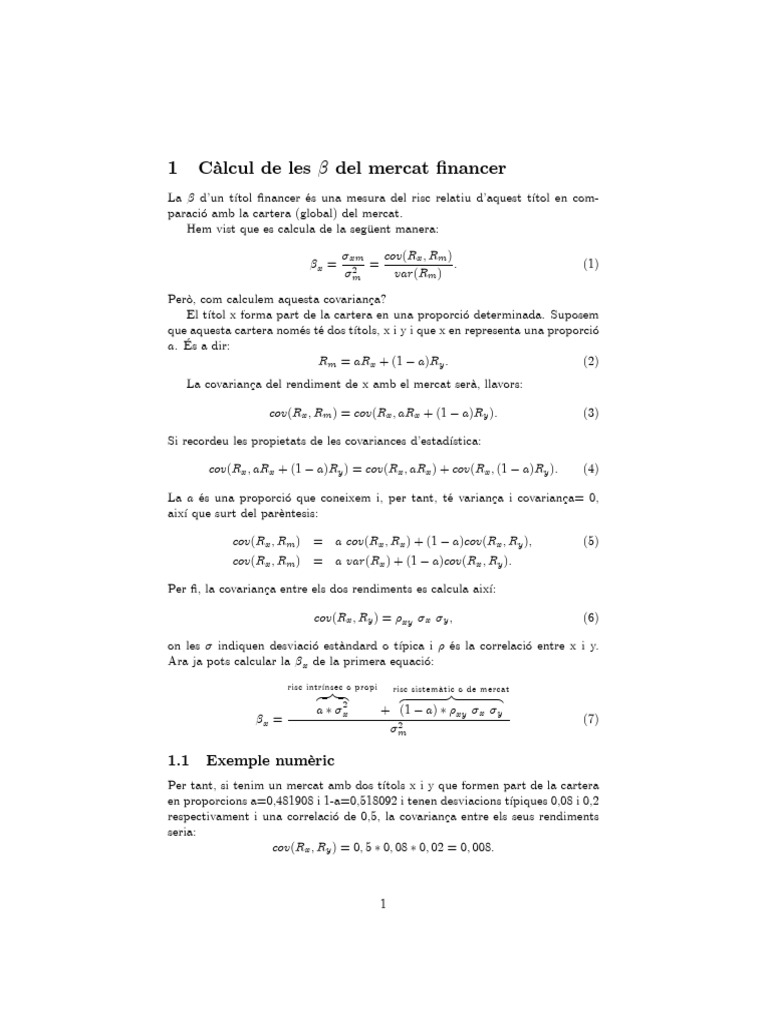 2.4 CAPM Calcul - Beta | PDF