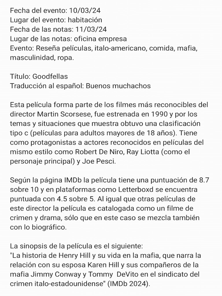 Reseña Película - 110324 | PDF