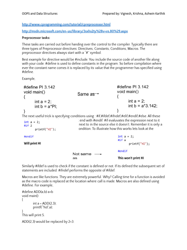 Oops And Preprocessor Directives Pdf Class Computer Programming Programming