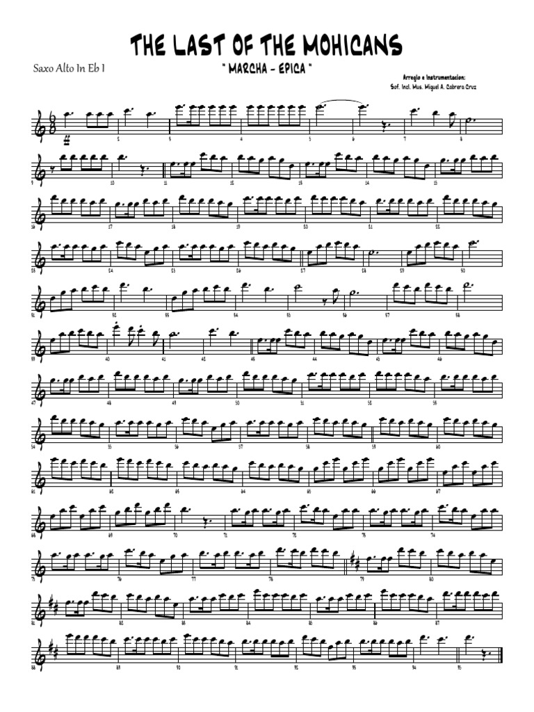 Partitura de saxofon de Regue | PDF