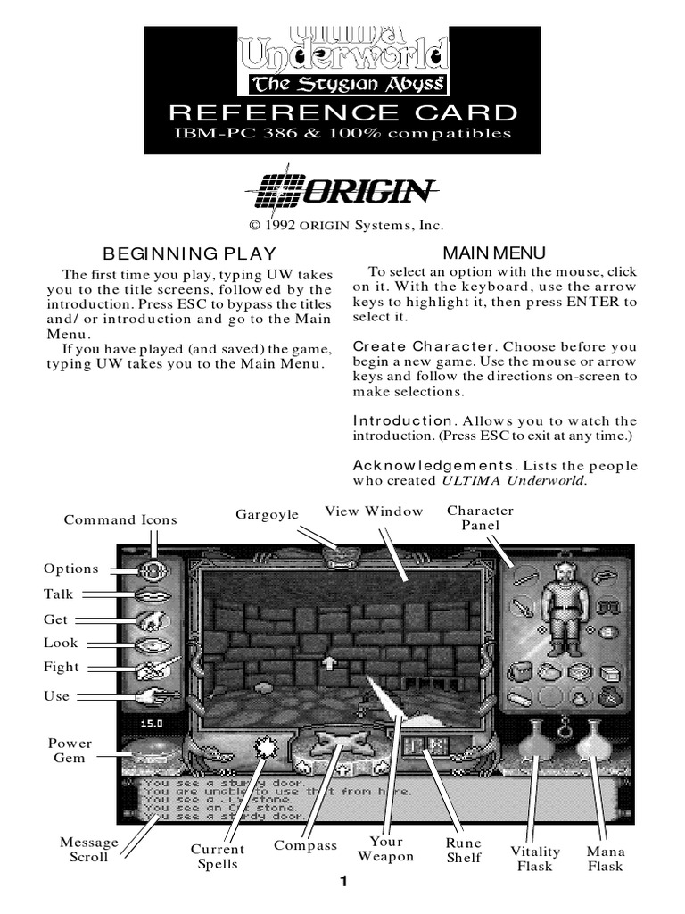 Ultima Underworld - Quick Reference Card | PDF | Computer Keyboard ... Ultima Underworld - Quick Reference Card | PDF | Computer Keyboard ...