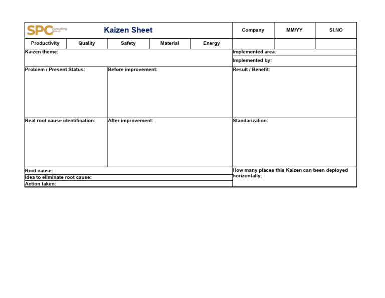 Kaizen Sheet | PDF | Technology & Engineering