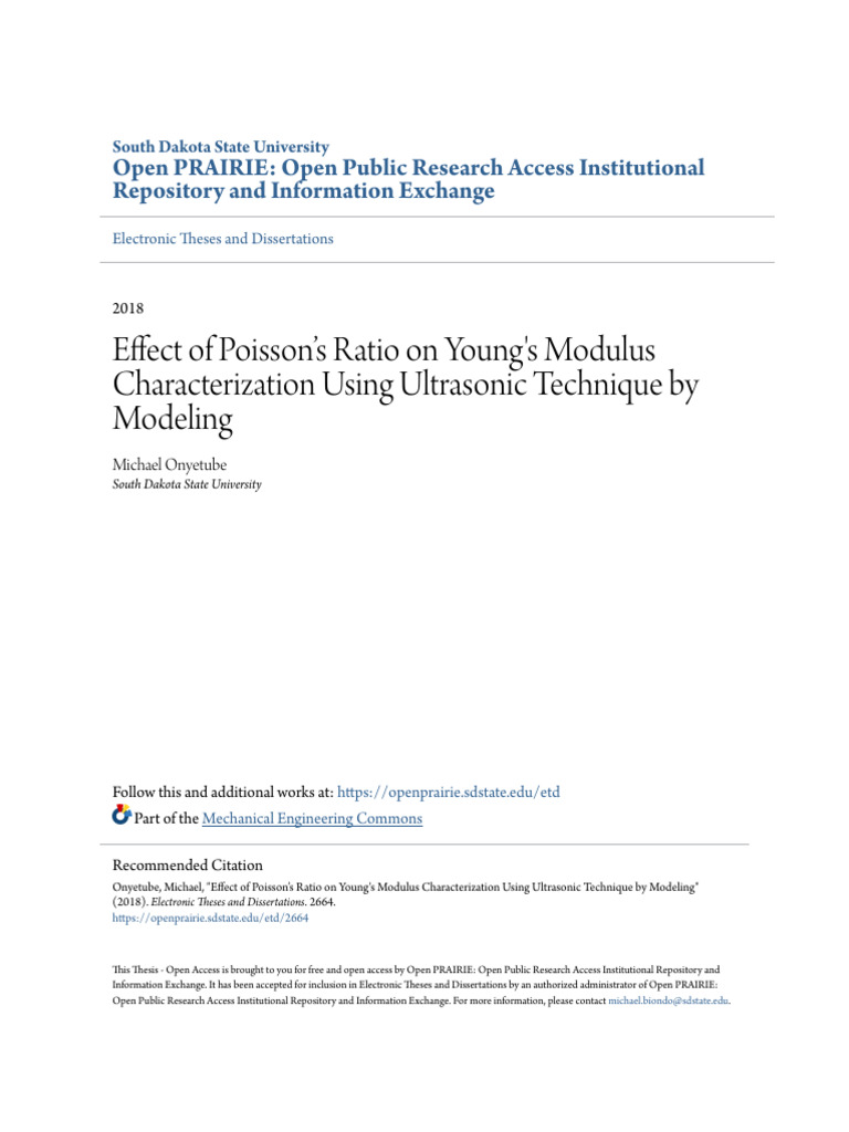 Effect of Poisson - S Ratio On Youngs Modulus Characterization Usi ...