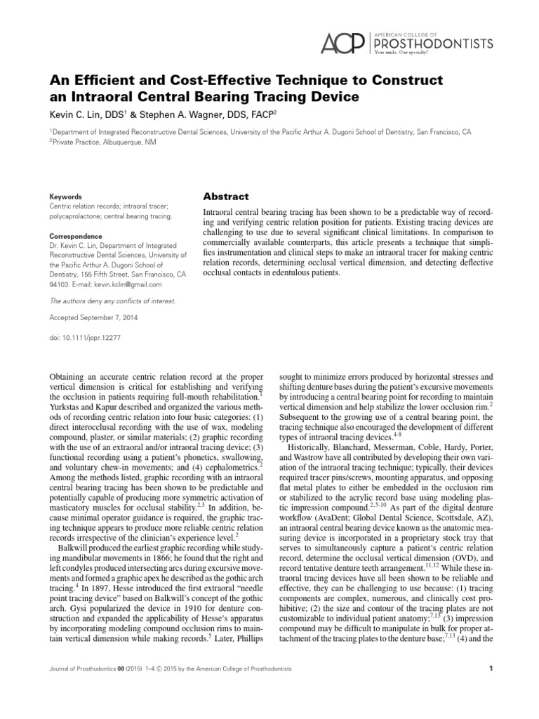 An Efficient and Cost-Effective Technique To Construct An Intraoral ...
