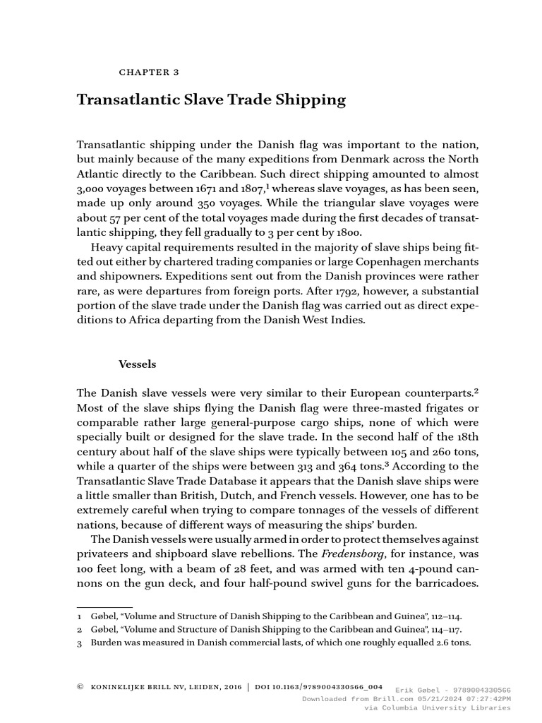 Transatlantic Slave Trade Shipping: Vessels | PDF | Atlantic Slave ...
