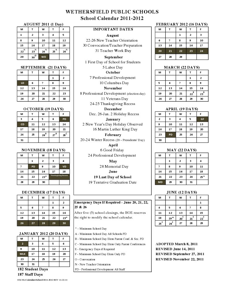 Revisedcalendar | PDF