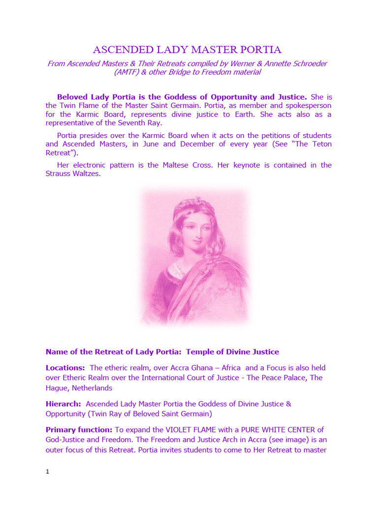 Ascended Lady Master Portia | PDF | Ascended Master | Karma