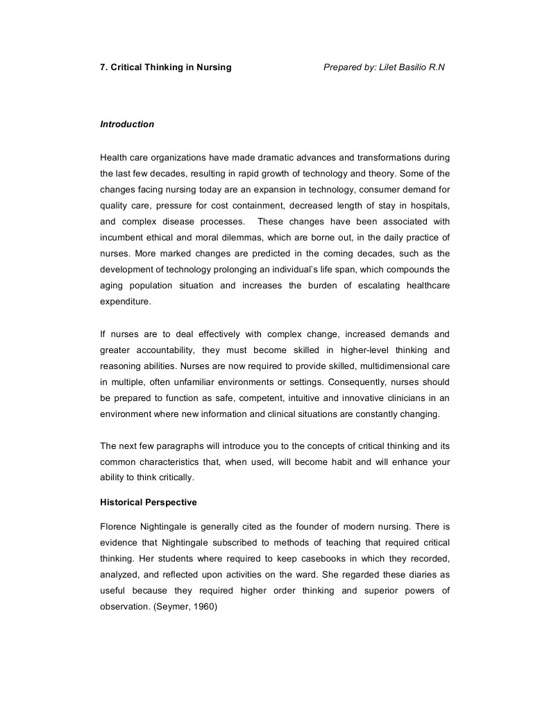 Critical Thinking Final Report | PDF | Critical Thinking | Learning