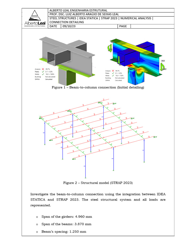 Connection Beam-To-Column Idea Statica 22 | PDF | Beam (Structure) | Bending