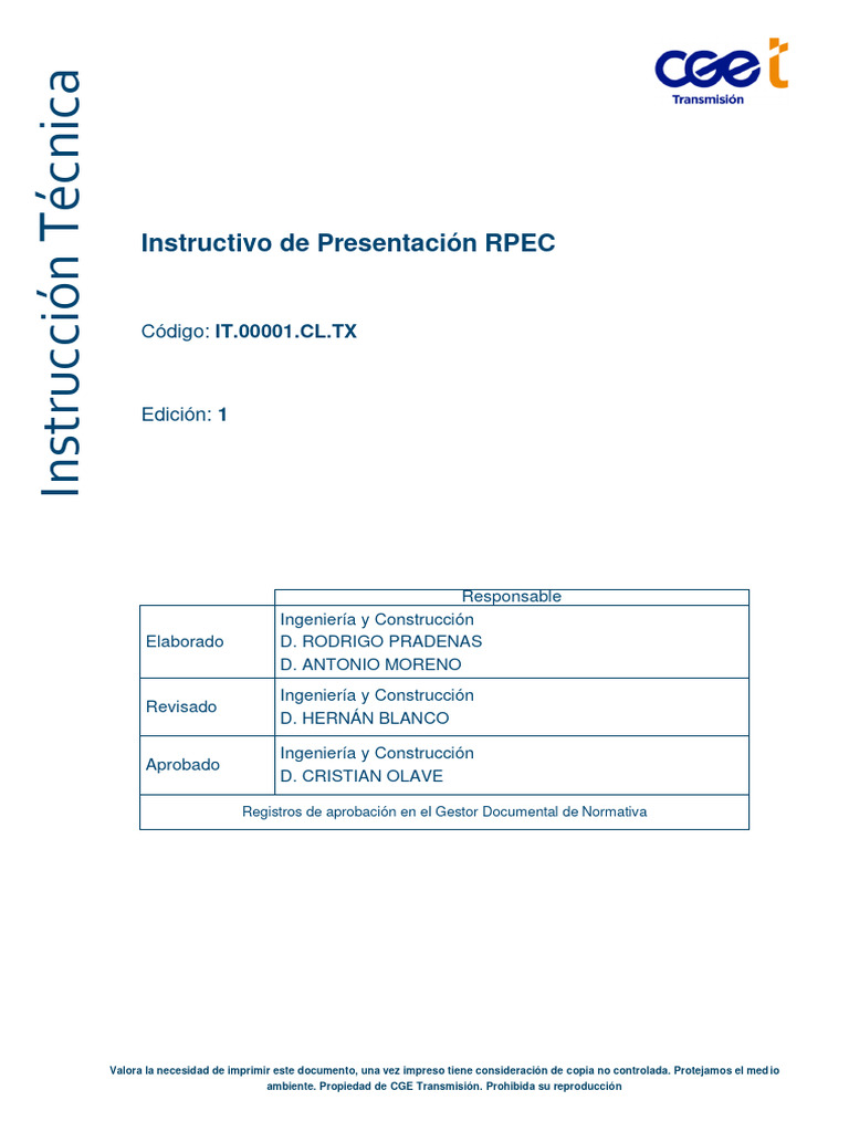 IT.00001.CL - TX Instructivo de Presentación RPEC | PDF | Residuos