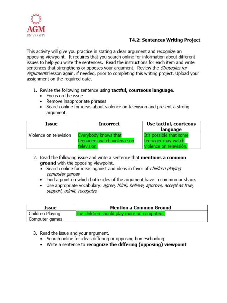 M2 - Sentences+Writing+Project Realizado | PDF | Human Communication