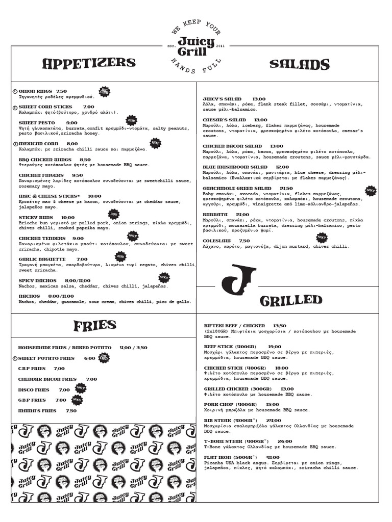 Juicy Grill Menu | PDF