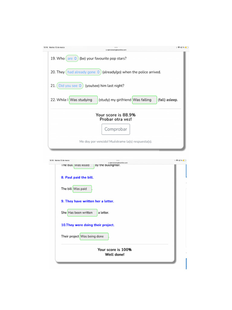 Ejercicios de Subida de Nota Inglés | PDF