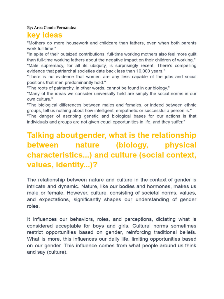 Gender - Nature and Culture | PDF