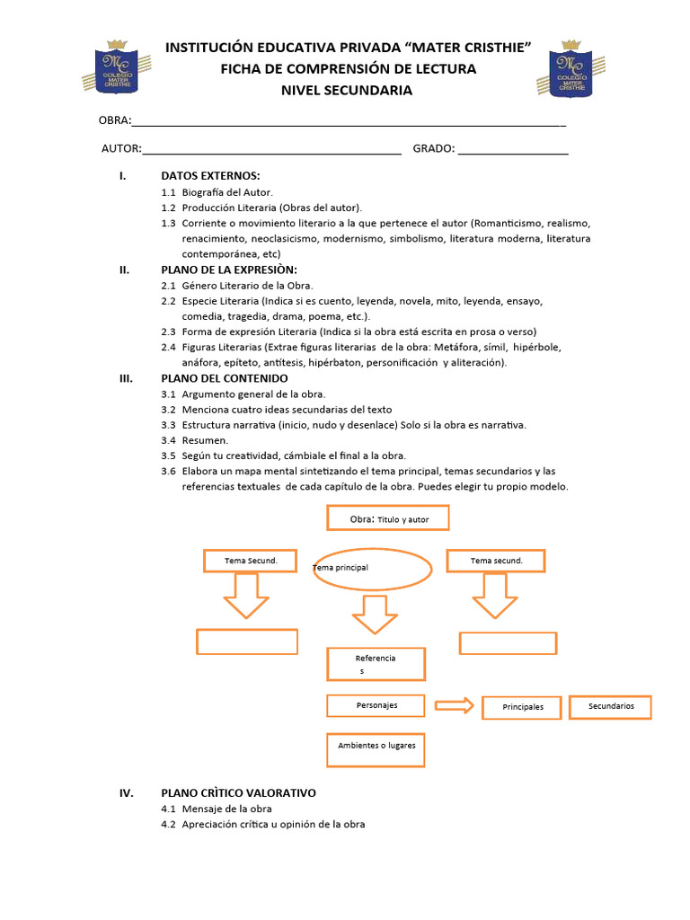 FICHA DE PLAN LECTOR - LITERATURA 2023 | PDF