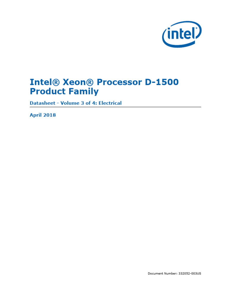 Xeon D 1500 Datasheet Vol 3 | PDF | Dynamic Random Access Memory | Input/Output
