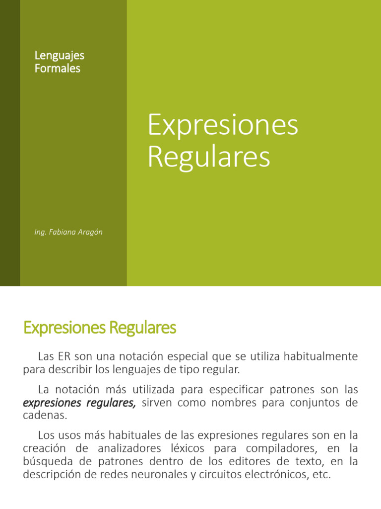 3.1.Expresiones Regulares | PDF | Expresión regular | Lenguaje de programación