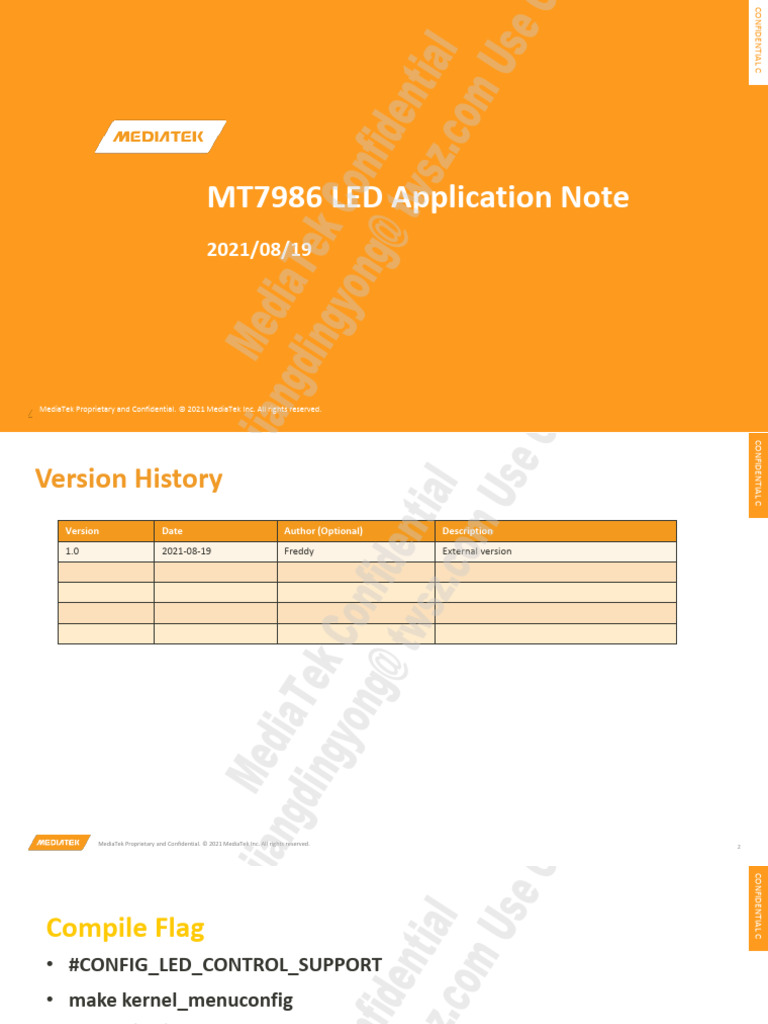 MT7986 LED_AN_20210819 | Download Free PDF | Computing | Telecommunications