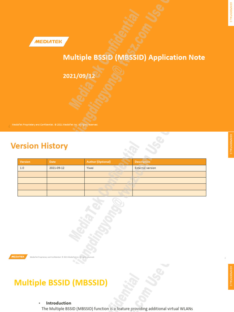 Mt7986 Multiple BSSID (MBSSID) Application Note | PDF | Computer ...