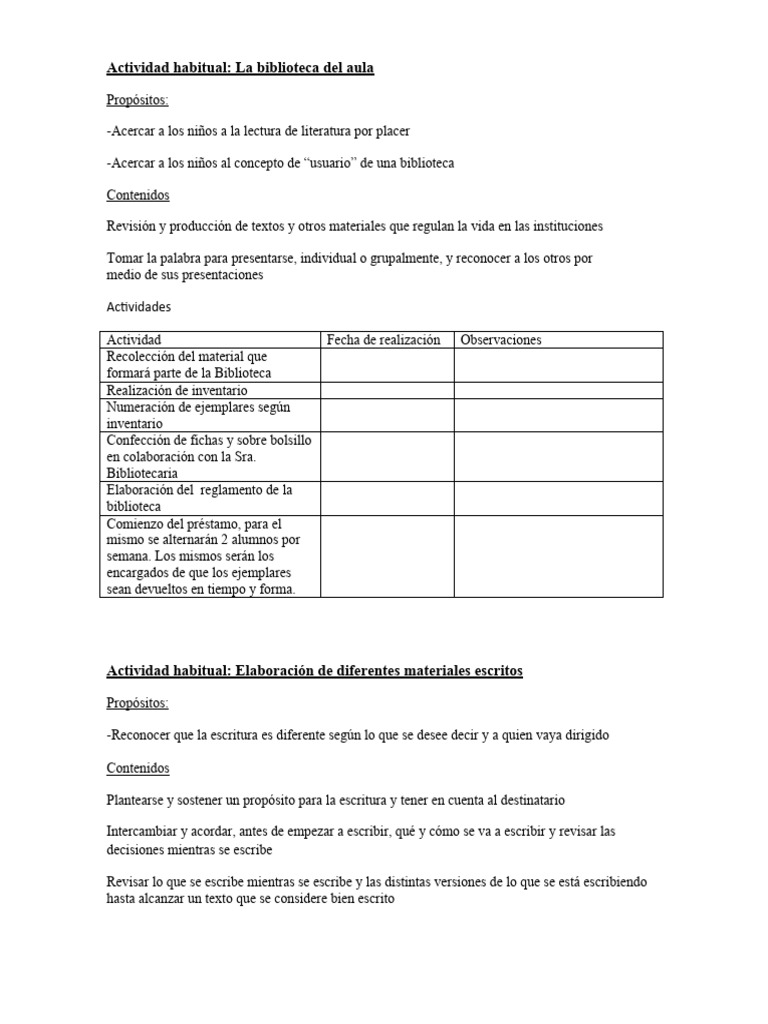 Actividad Habitual - Pract. Leng. | PDF | Bibliotecas