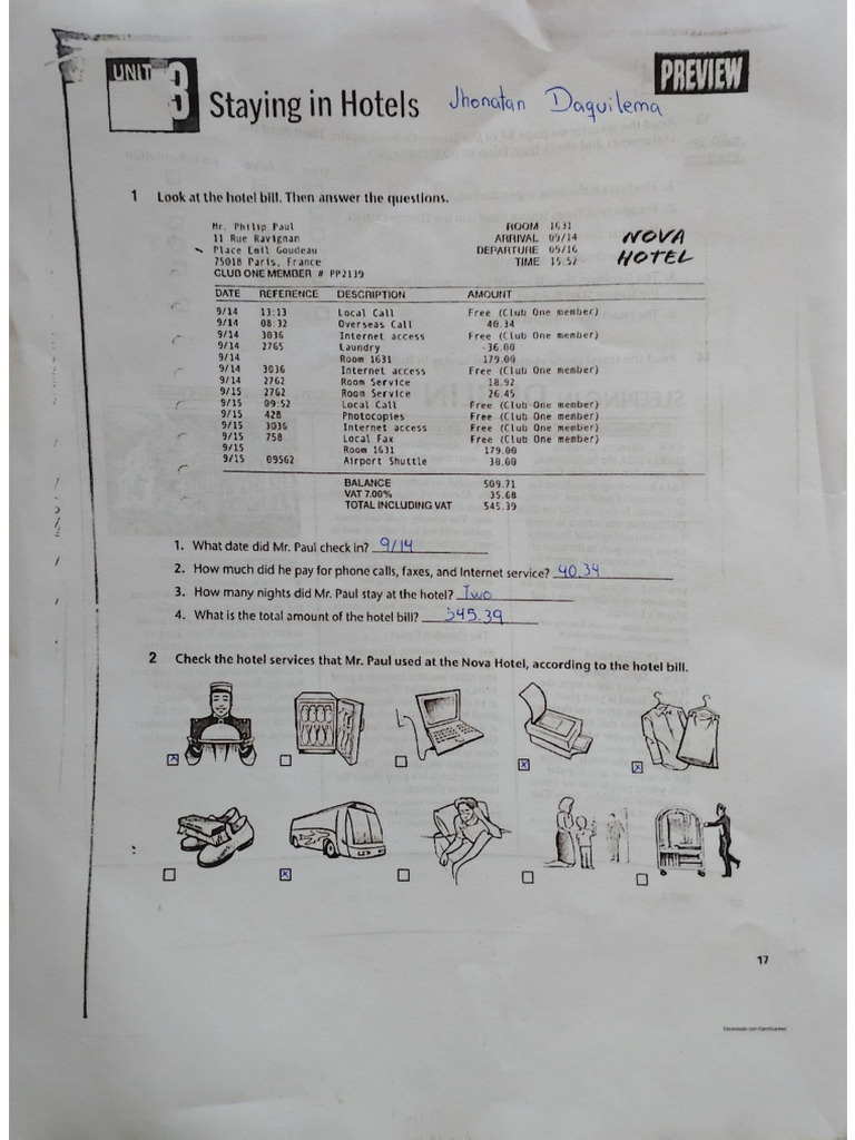 Workbook Unit 3 | PDF