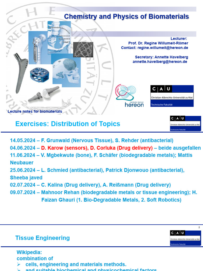 MSC CaPoB - 8 - 04.06.2024 - Tissue Engineering | PDF | Tissue ...