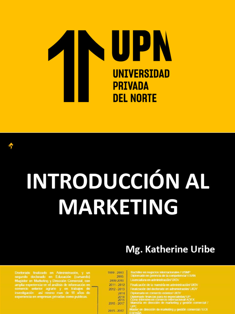 SEMANA 1 INTROD AL MARK UG (1) MNM | PDF | Marketing | Mercado (economía)