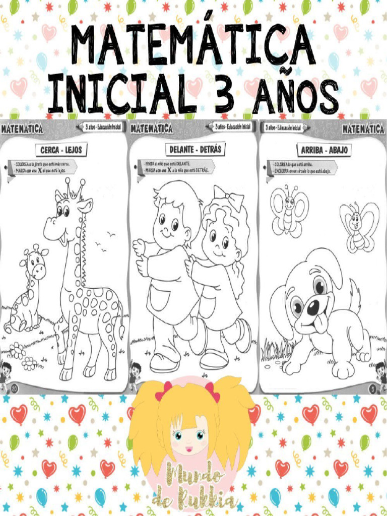 Cuaderno Matemática Para Inicial Y Preescolar De 3 Años Por Mundo De