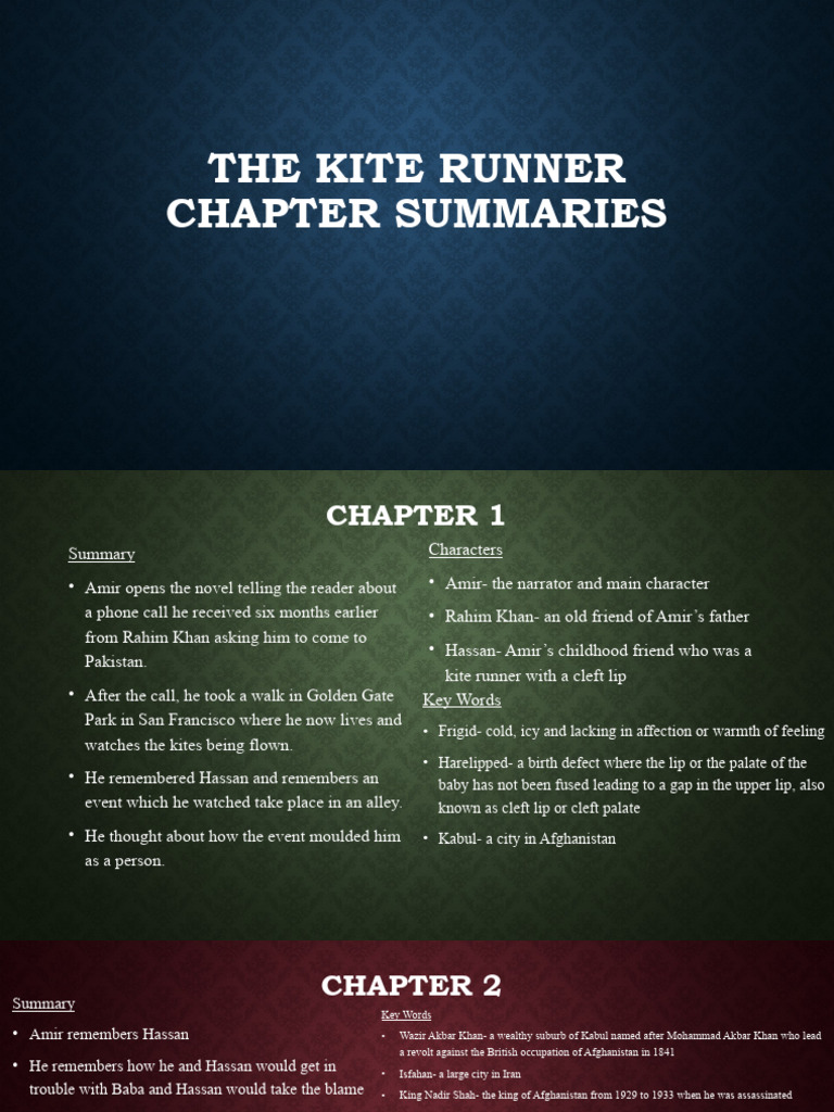 The Kite Runner: Chapter Summaries | PDF | Afghanistan