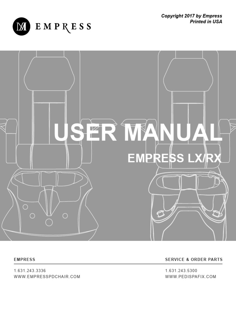 Empress LX RX Pedicure Spa Manual | PDF | Plumbing | Disinfectant