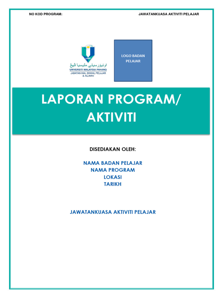 Jhepa - Bil17 - Format Pelaporan Program Aktiviti Badan Pelajar | PDF