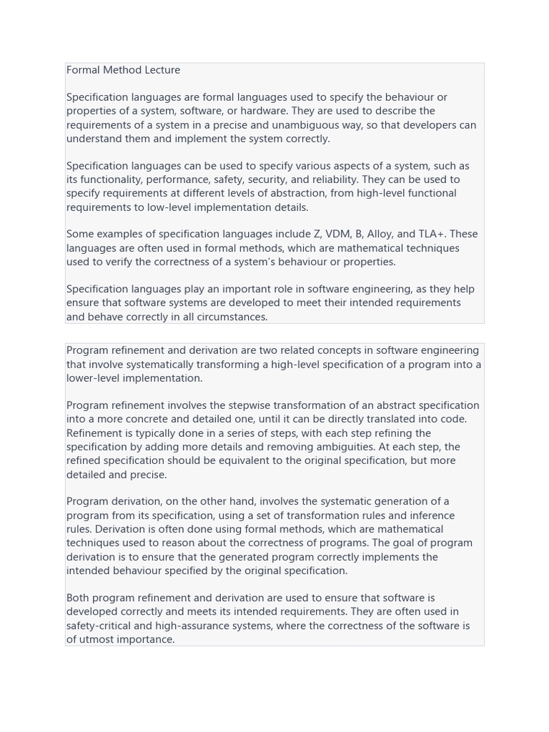 Formal Method Lecture | PDF | Logic | Inference