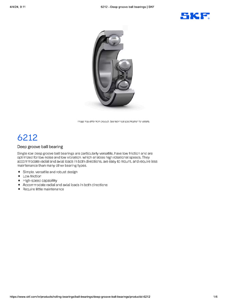 SKF - Product - Select ROLO Desviador 60mm Caracteristicas Del Rod | PDF