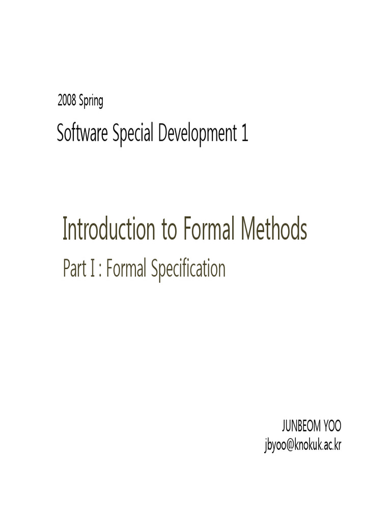 Introduction to Formal Methods | Download Free PDF | Formal Methods | Formal Verification