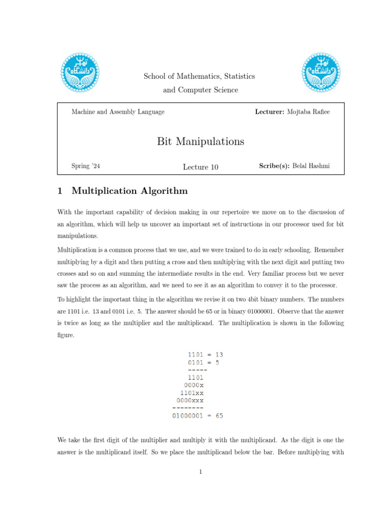 LectureNotes 10 | Download Free PDF | Multiplication | Algorithms