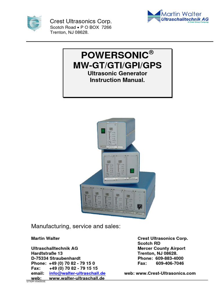 Manual Powersonic Generators GT Gti Gpi Gps - 240525 - 131815 | PDF ...