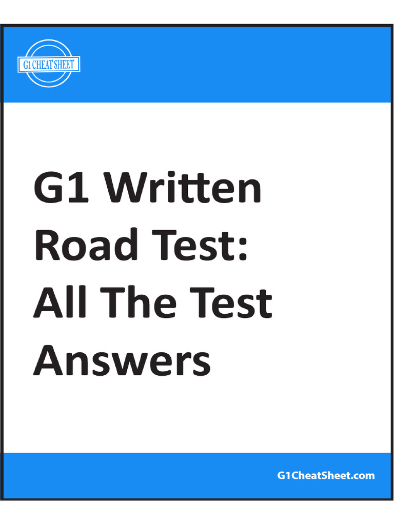 G1 Test Answers G1 Cheat Sheet PDF - TOAZ | PDF