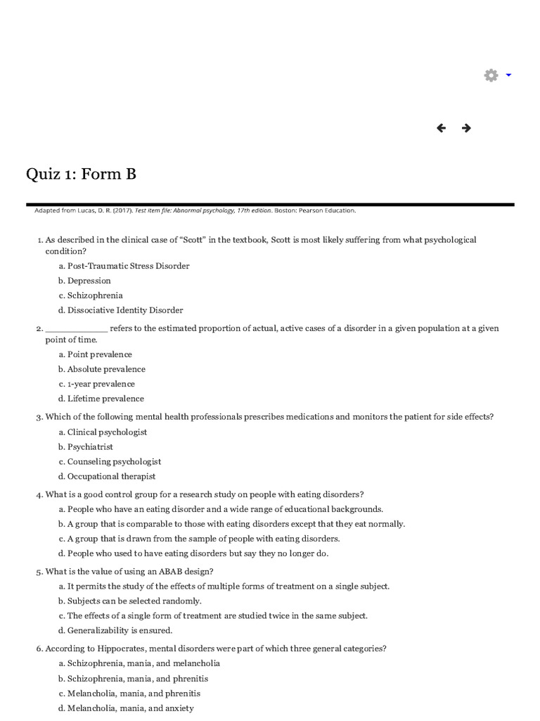 Quiz Book - Quiz 1 - Form B | PDF
