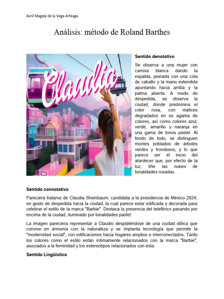 Análisis de imagen: Claudia Sheinbaum y Barbie | PDF
