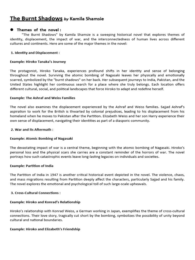 The Burnt Shadows by Kamila Shamsie | PDF | Narrative