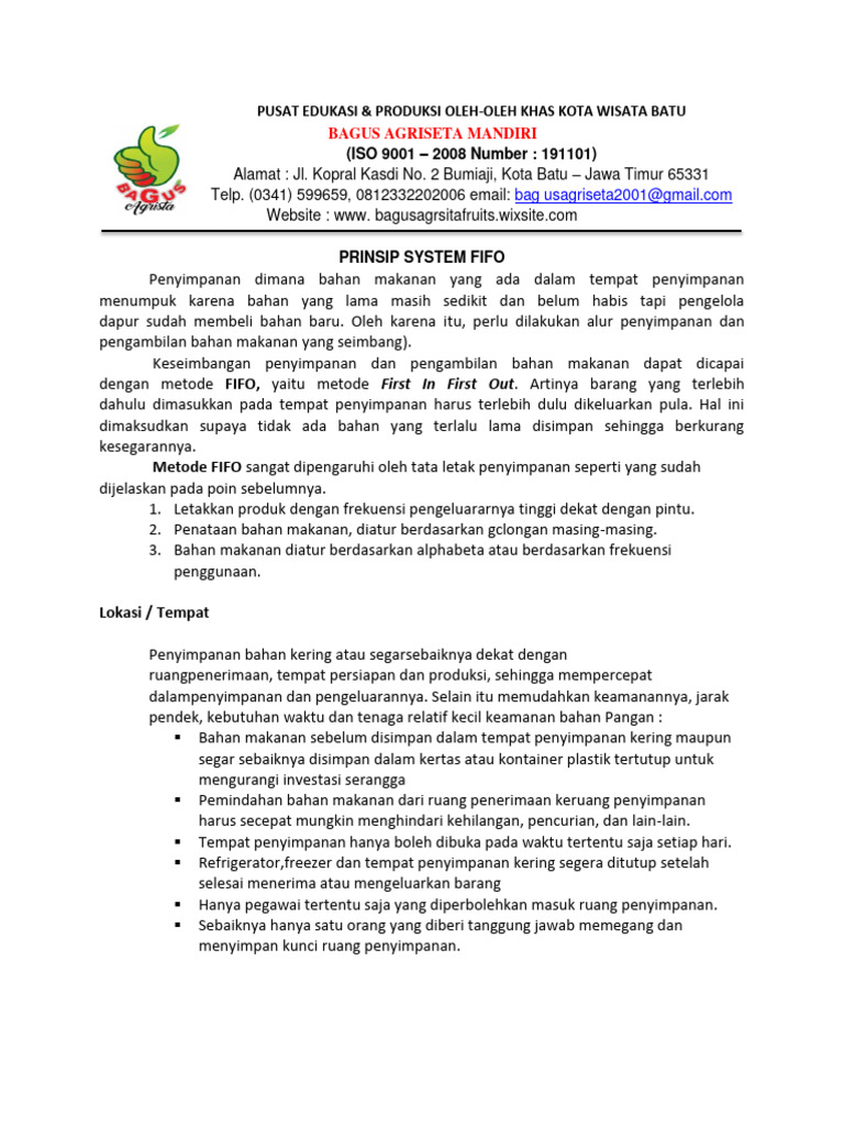 Materi Prinsip System Fifo | PDF