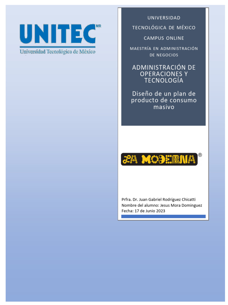 Entregable 2 Plan de Un Producto de Consumo Masivo | PDF | Producto (Negocio) | Marketing