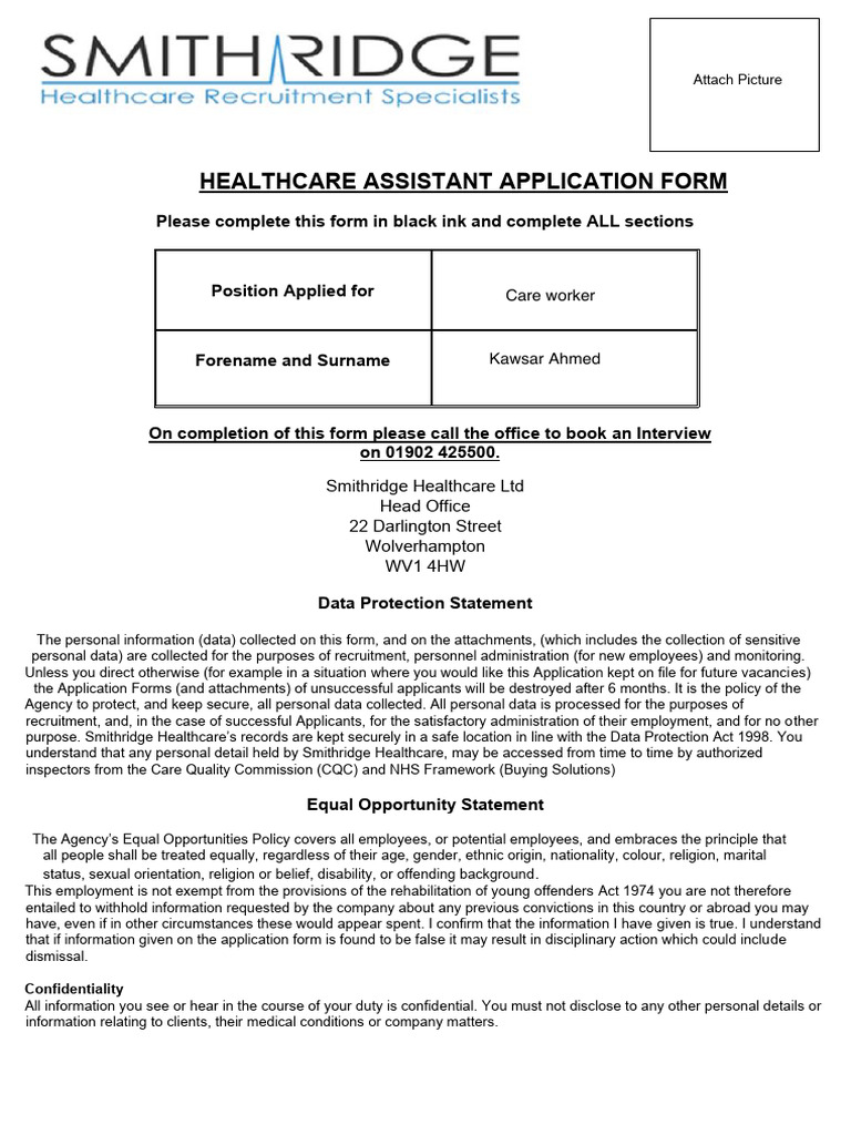 Hca Application Form 2 | PDF | Criminal Record | Sexual Orientation